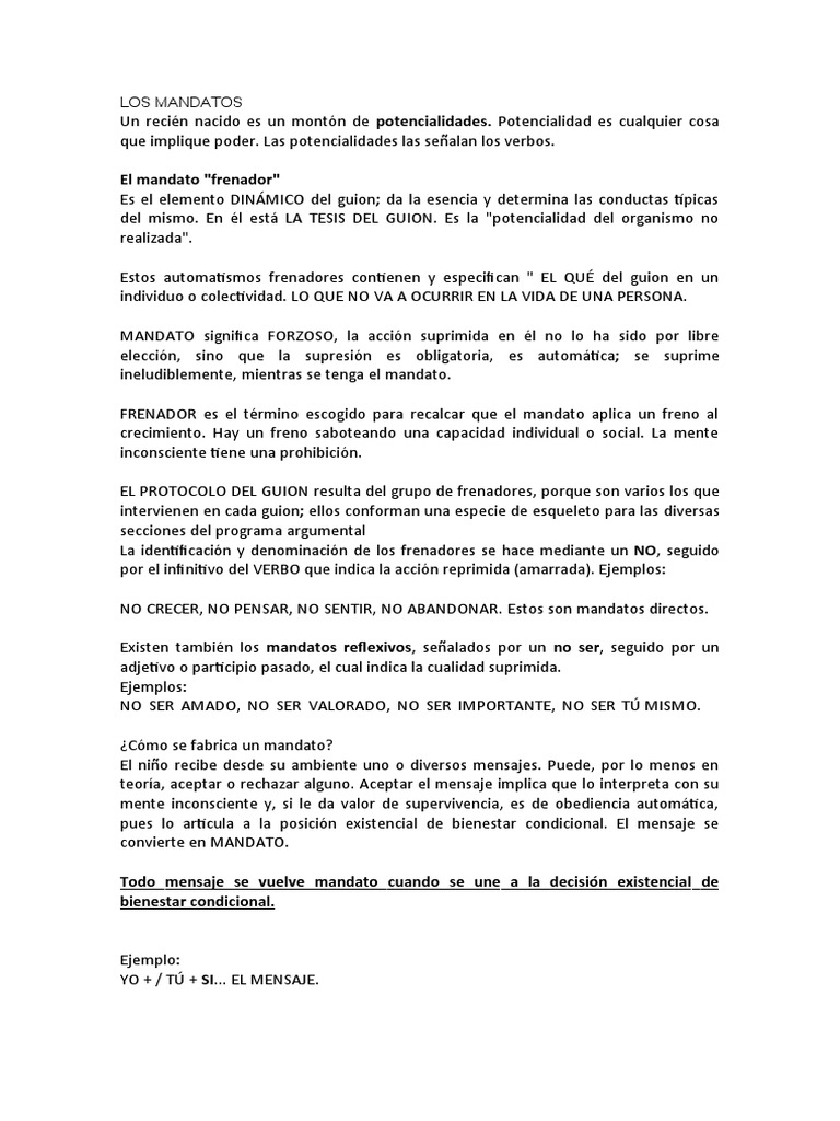 Los Mandatos | PDF | Mente | Comportamiento