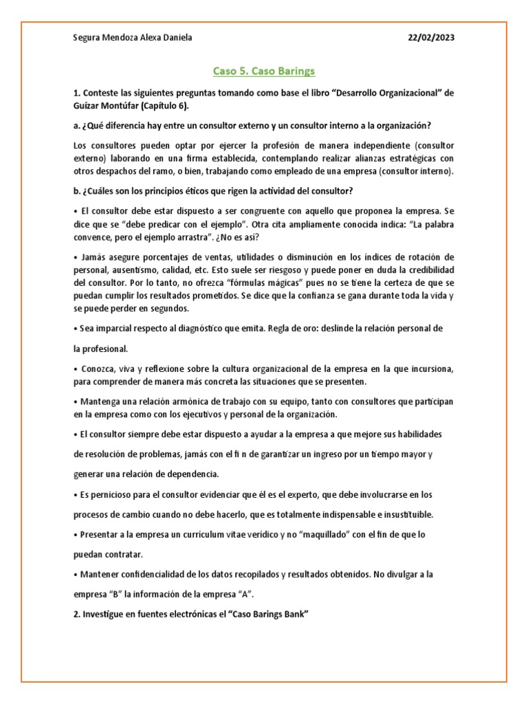 Caso 5. Caso Barings | PDF | Bancos | Business