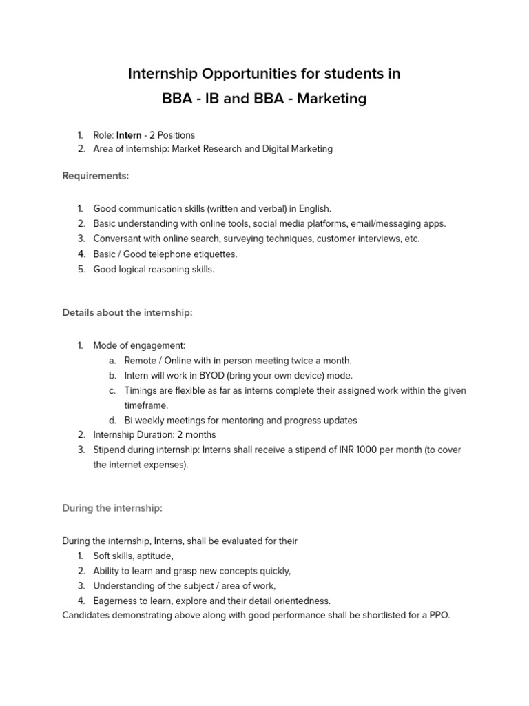 Internship - Market Research and Digital Marketing | PDF