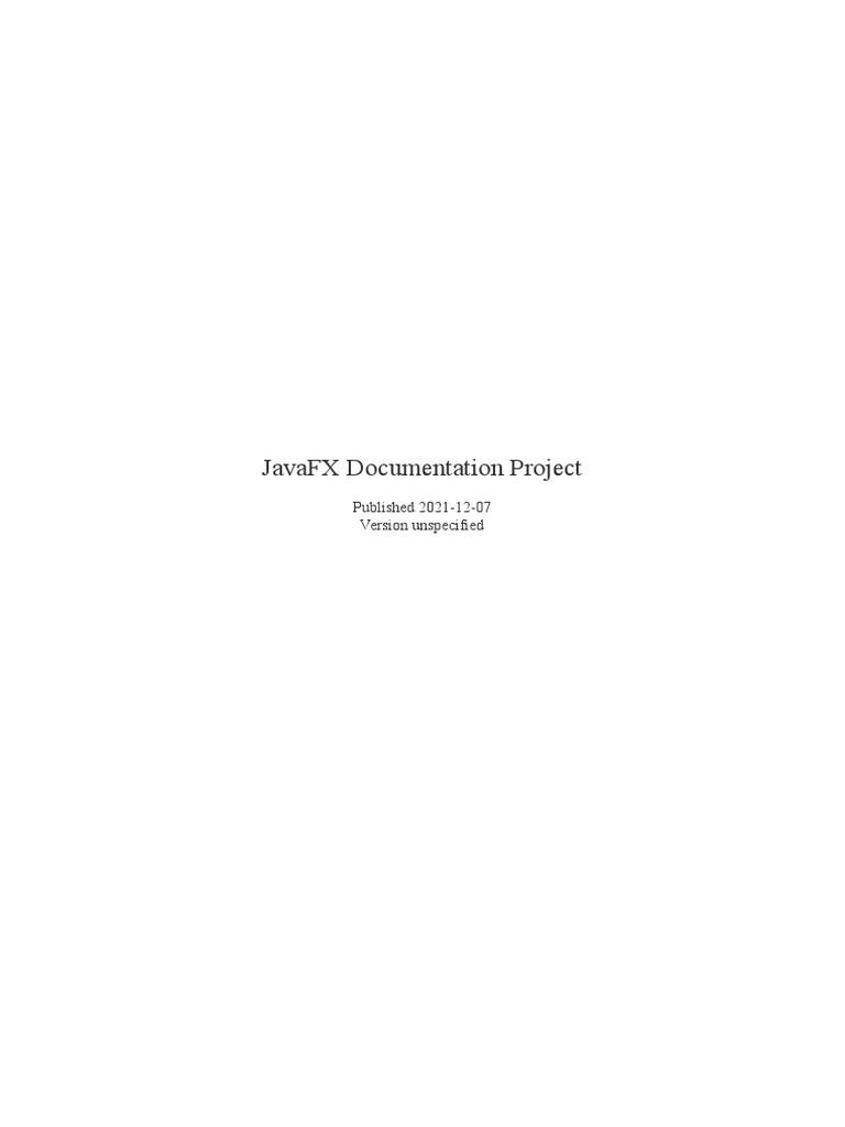 JavaFX Documentation Project | PDF | Java (Programming Language ... JavaFX Documentation Project | PDF | Java (Programming Language ...