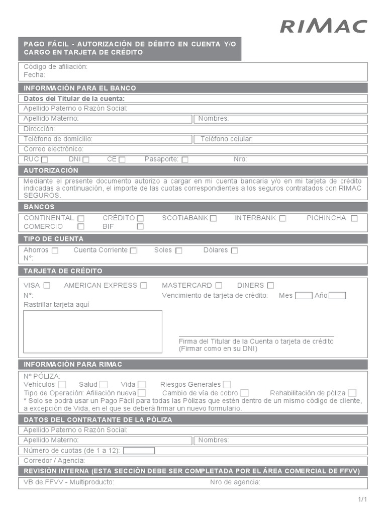 Formato Pago Facil | PDF