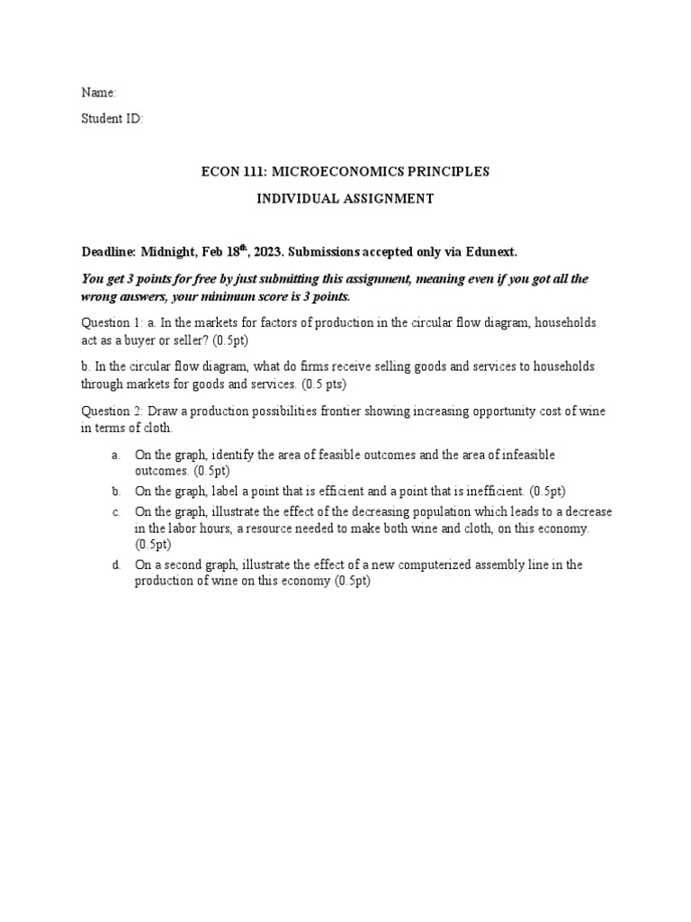 Individual Assignment 1 Micro - 1 | PDF