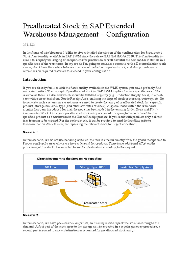 Preallocated Stock in SAP Extended Warehouse Management | PDF ...