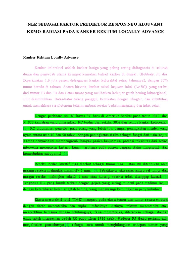 NLR Sebagai Faktor Prediktor Respons Neo Adjuvant Kemo Trans | PDF | Pengembangan Diri | Sains ...