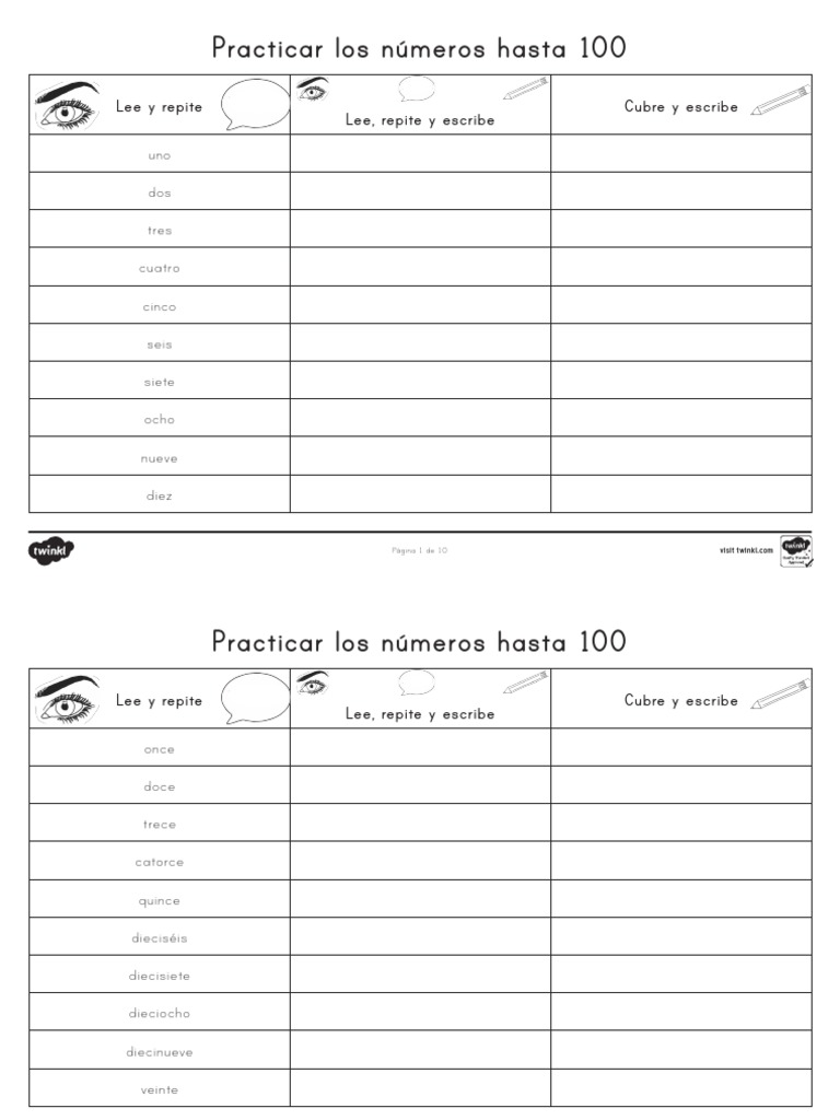 Ficha de Actividad Practicar Numeros Del 1 Al 100a | PDF