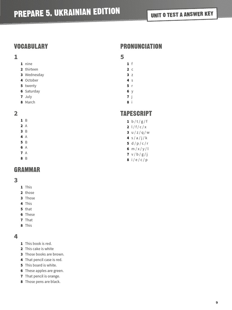 prepare-5 ответы | PDF | Classroom | Waiting Staff