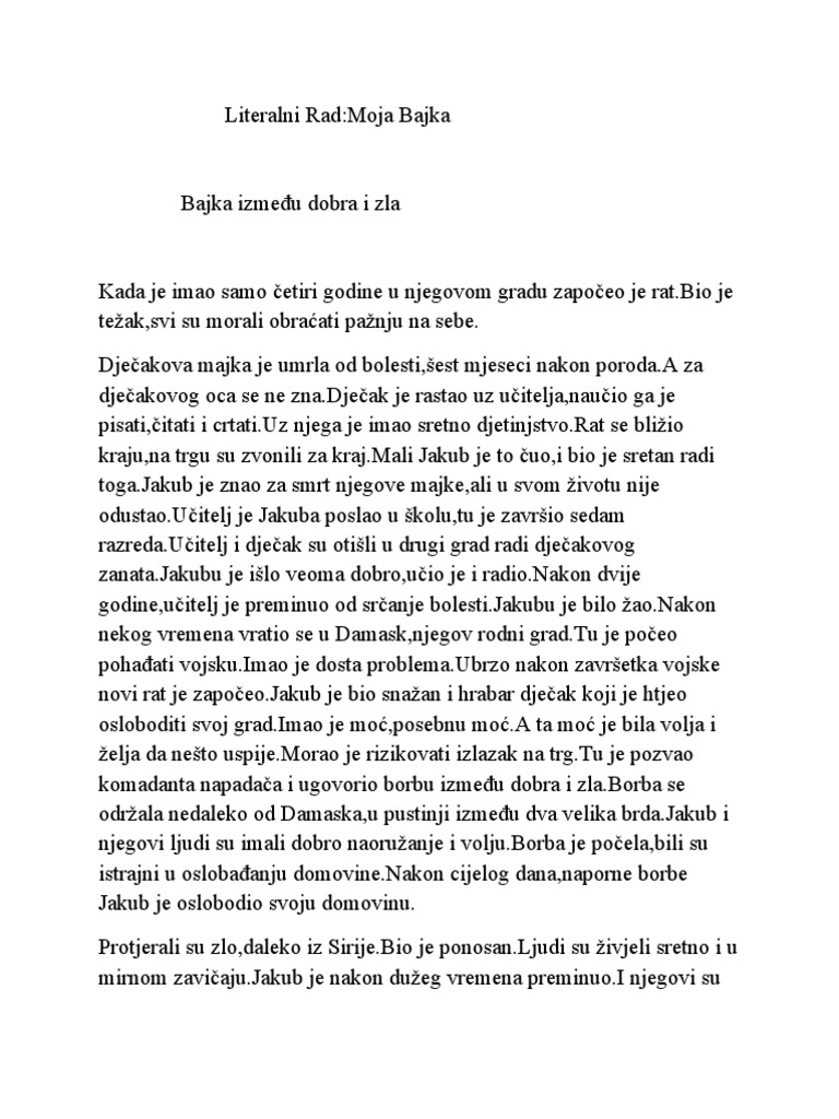 Bajka Između Dobra I Zla | PDF