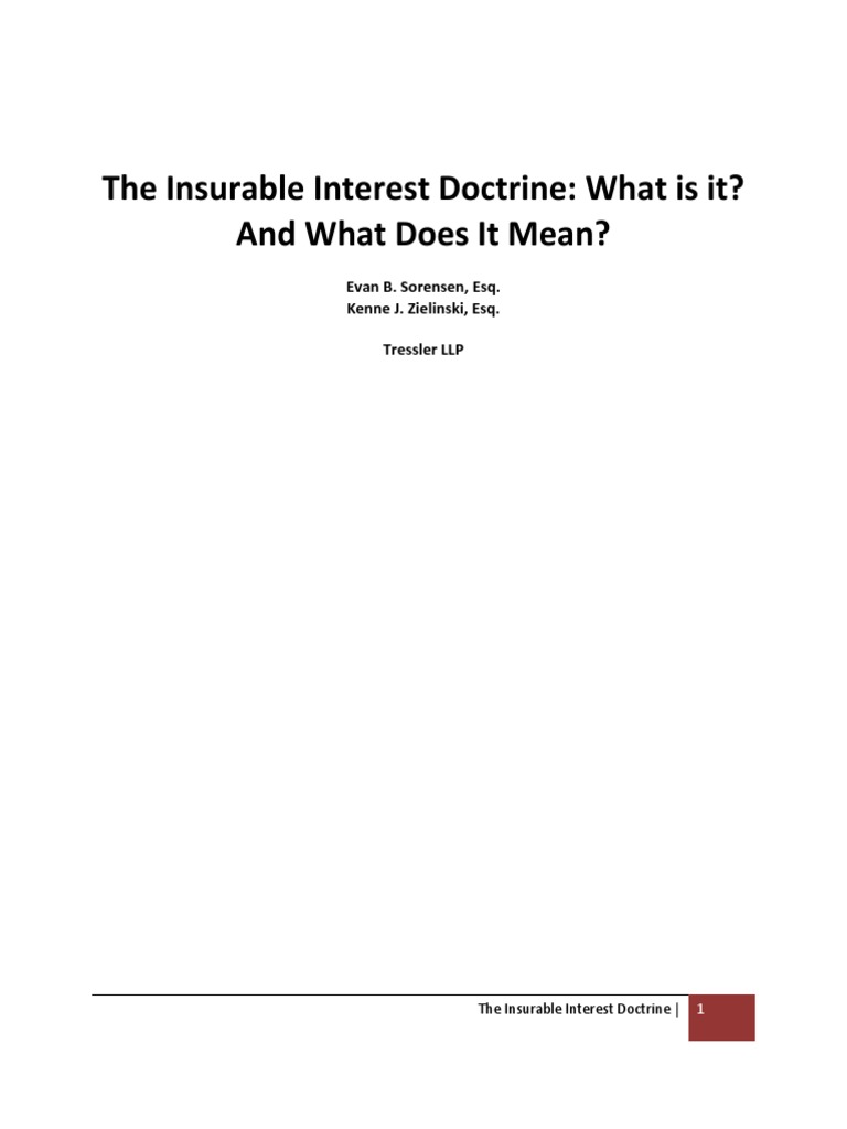 Understanding Insurable Interest Doctrine | PDF | Insurance | Gambling