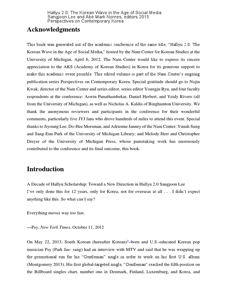 Hallyu 20 The Korean Wave in The Age of Social Media | Download Free ...