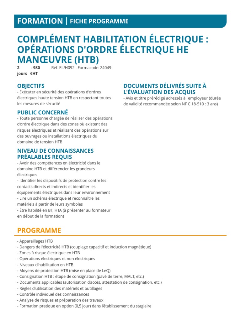 Fiche Technique - HE Manoeuvre HTB | PDF | Ordinateurs