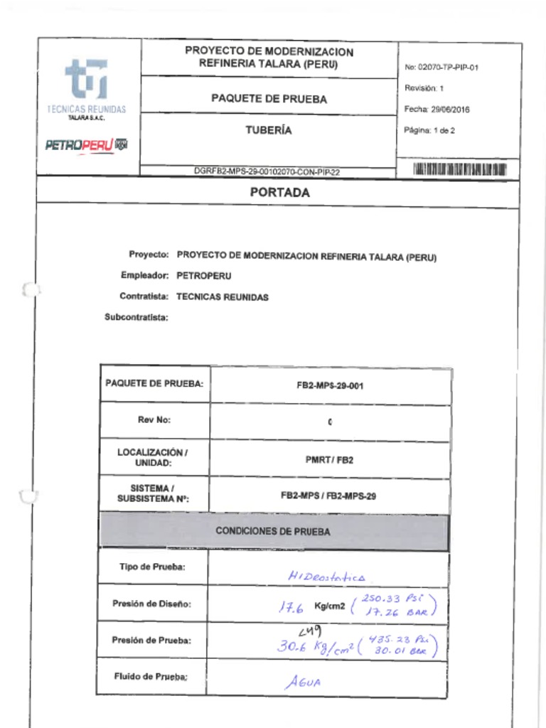 FB2-MPS-29-001 - 1º As Built | PDF