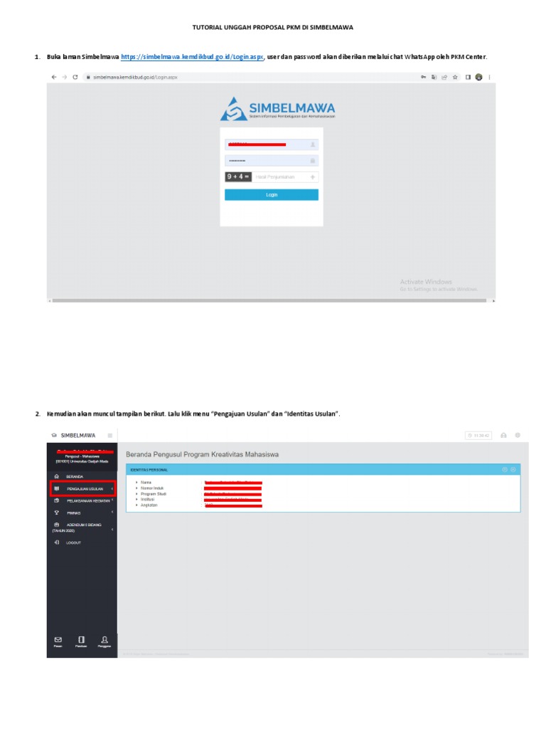 Fix Tutorial Unggah Simbelmawa | PDF