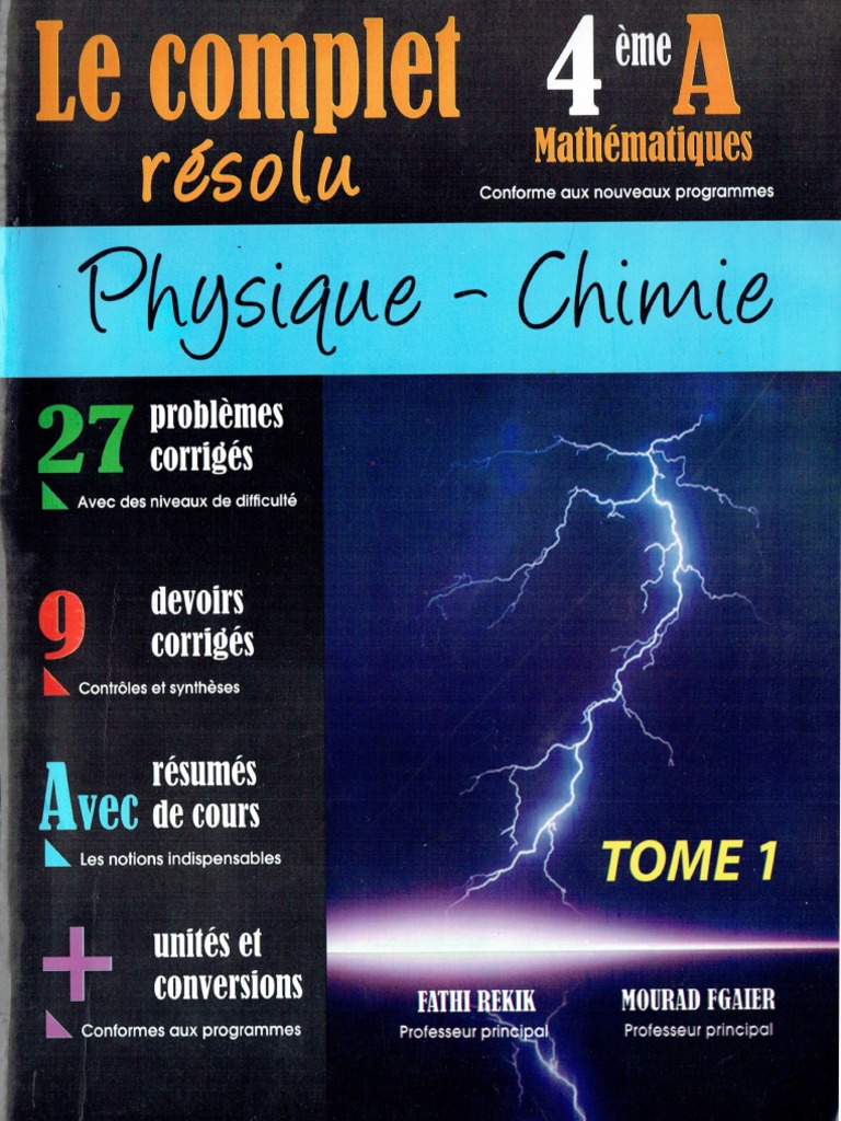Le Complet Physique Chimie Bac Section Math t1 | PDF
