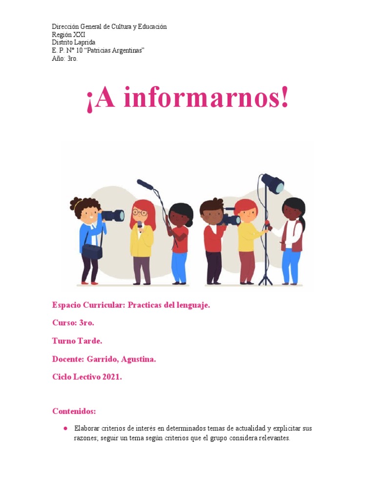¡A Informarnos! Pdl. 3ro. | PDF | Comunicación