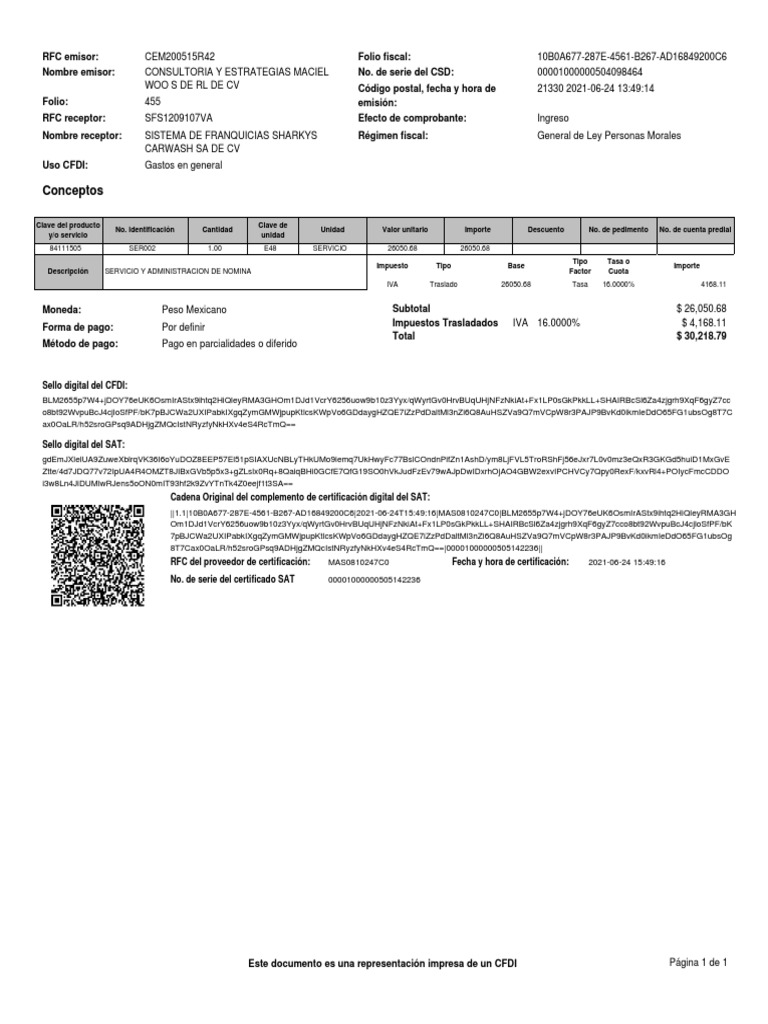 Conceptos 84111505 Ser002 1 00 E48 Servicio 26050 68 26050 68 Pdf