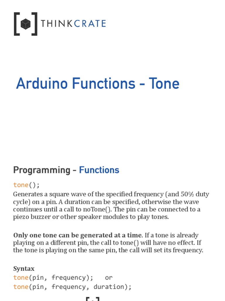 2. Arduino Functions Tone | PDF