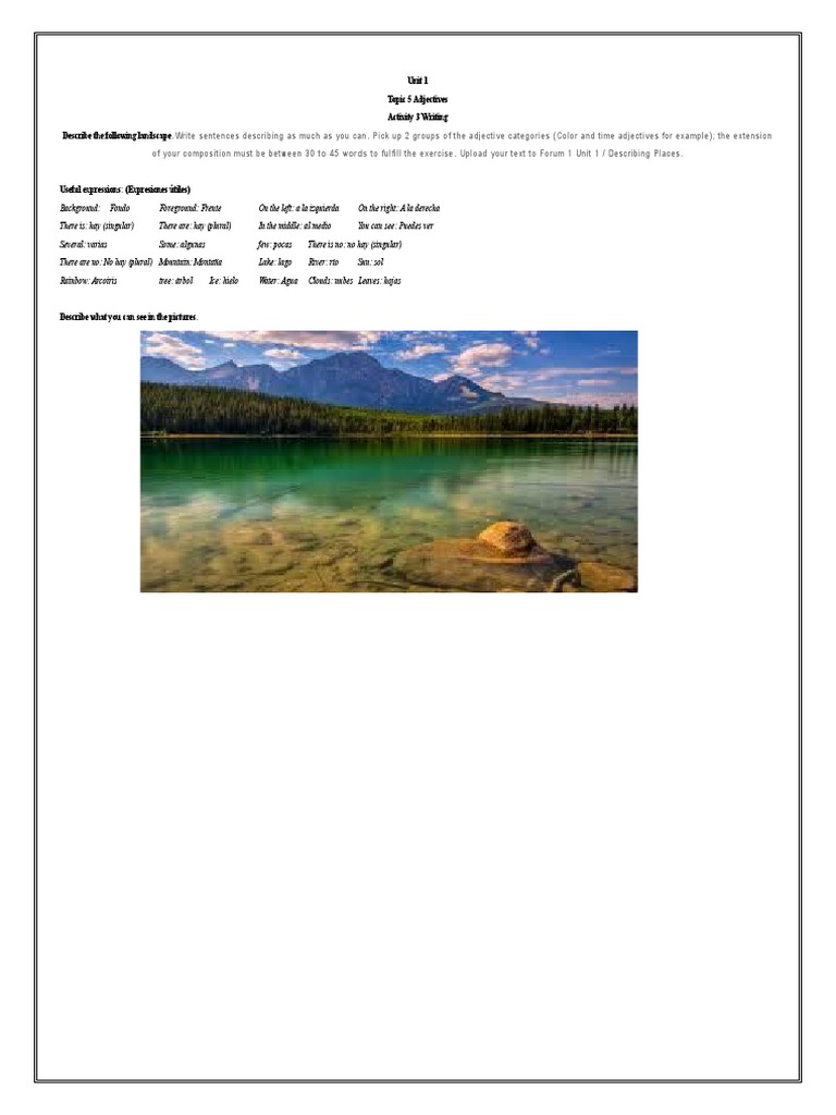 Describing-Places Unit 1 Writing Activity | PDF