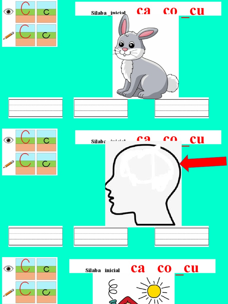 Sílaba Ca Co Cu | PDF | Cocina, comidas y vino