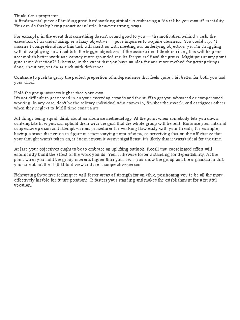 Work Ethics Notes (Part Four) | PDF | Career & Growth | Business