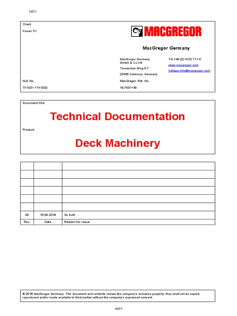 O-3 - DECK MACH-Windlass & Mooring Winch | PDF | Safety | Electrician