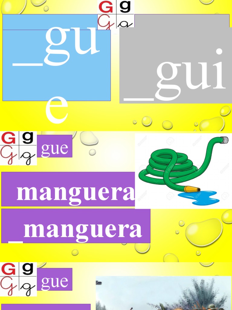 Palabras con gue y gui | PDF