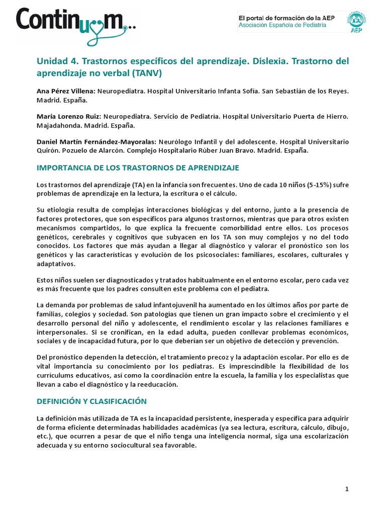 04 Modulo 4 Trastornos Aprendizaje | Descargar gratis PDF | Desorden hiperactivo y deficit de ...