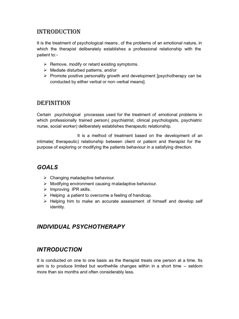Introduction Psychotherapy | PDF | Psychotherapy | Personal Development