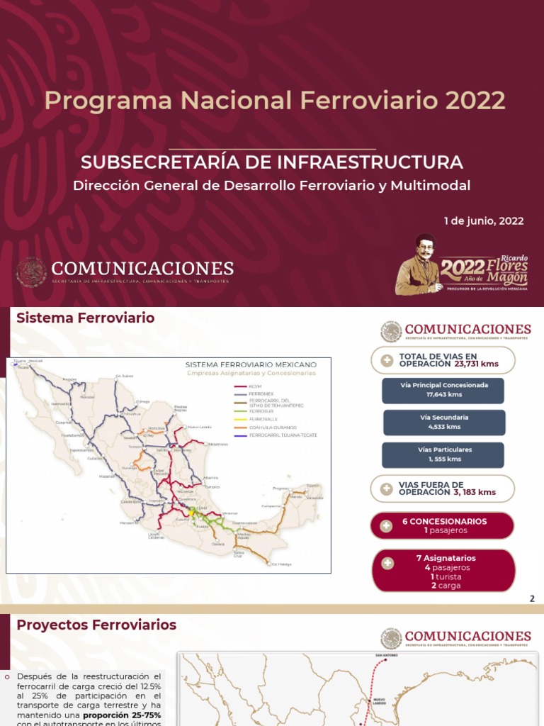 Programa Nacional Ferroviario 2022: Proyectos y Avances | PDF ...