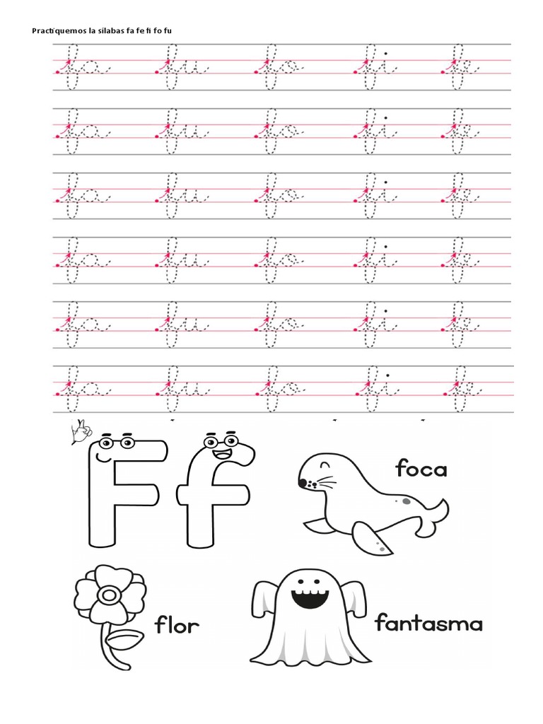 Practiquemos La Sílabas Fa Fe Fi Fo Fu | PDF | Artes del Lenguaje y ...
