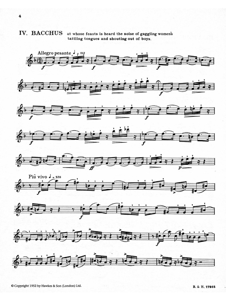 BRITTEN 6 Metamorphoses D'apres Ovide - Bacchus | PDF