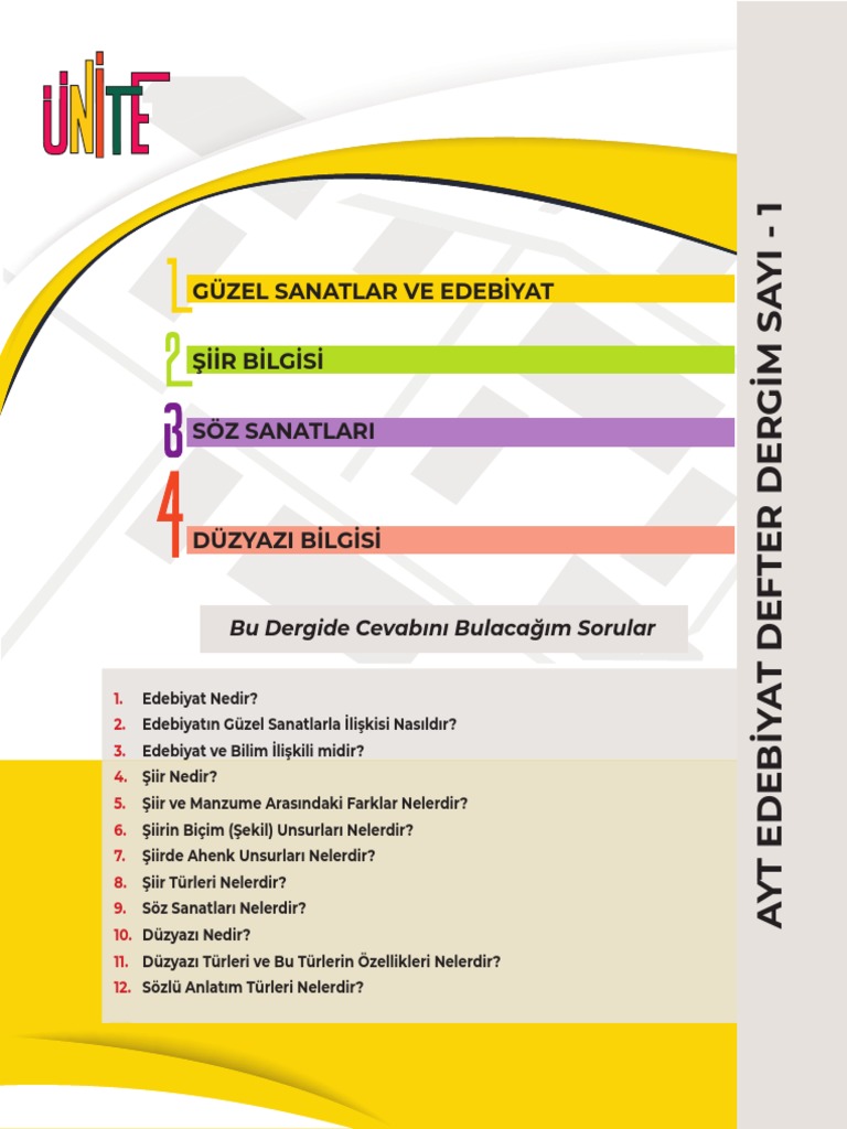 AYT EDEBİYAT DEFTER DERGİM SAYI 1 BOS | PDF