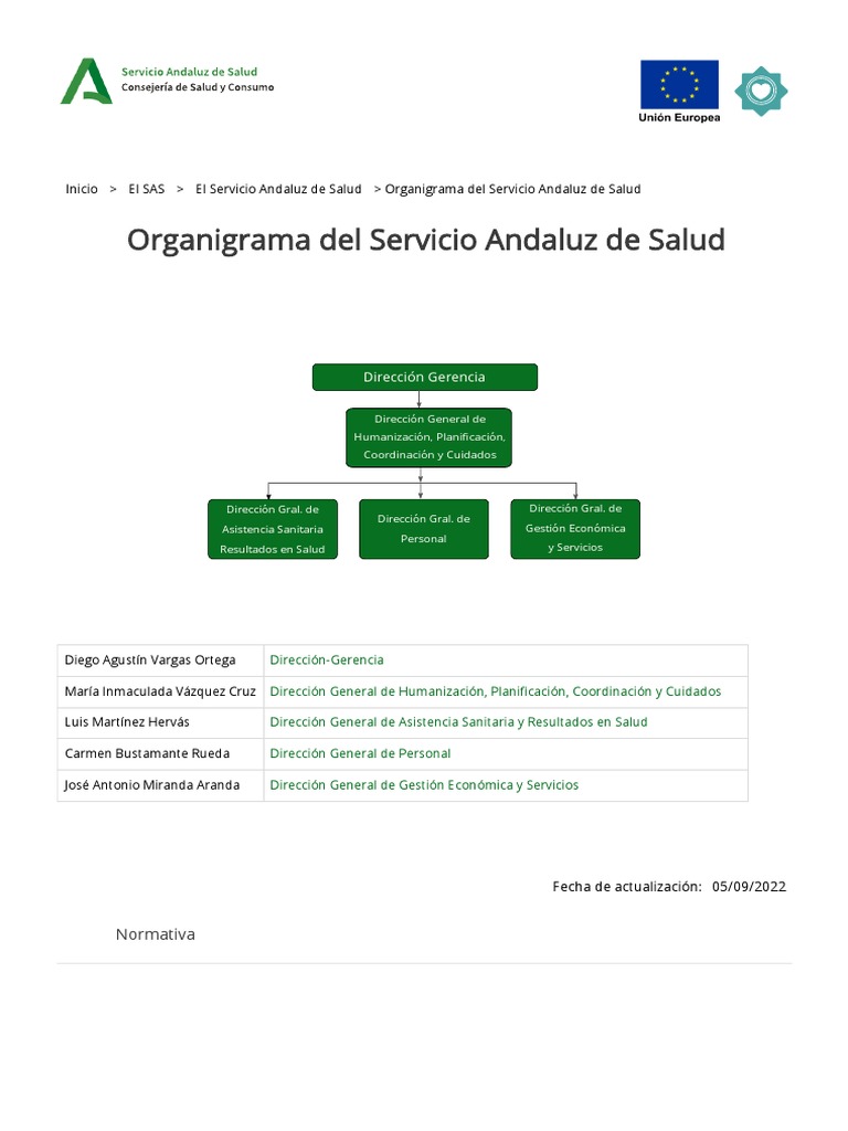Organigrama Del Servicio Andaluz de Salud - Servicio Andaluz de Salud | PDF