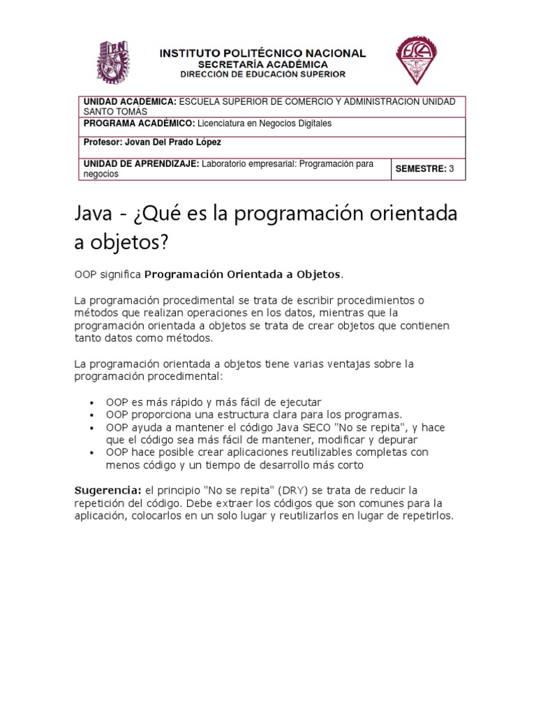 POO Clases Obj | PDF | Programación | Constructor (Programación Orientada a Objetos)