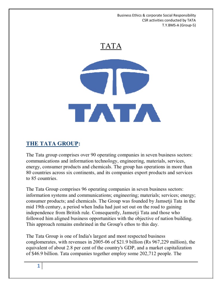 Tata | PDF | Corporate Social Responsibility | Business Ethics