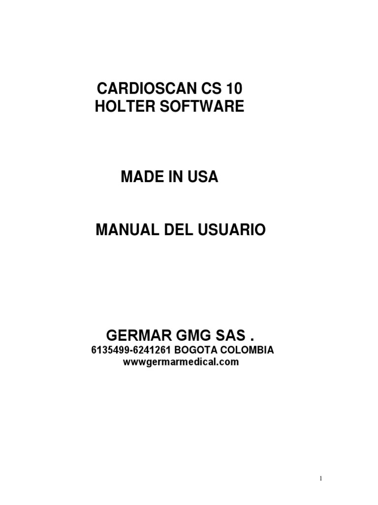 CS10 Manual Español | PDF | Electrocardiografia | Ventana (informática)