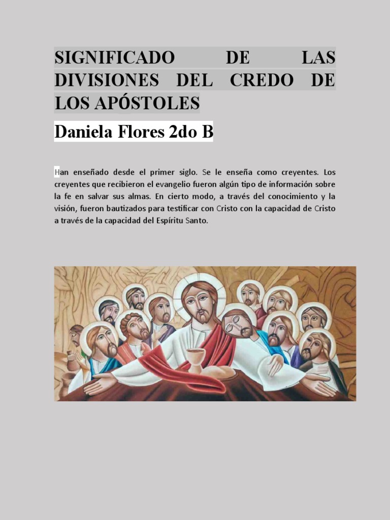Significado de Las Divisiones Del Credo de Los Apóstoles | PDF | Jesús ...