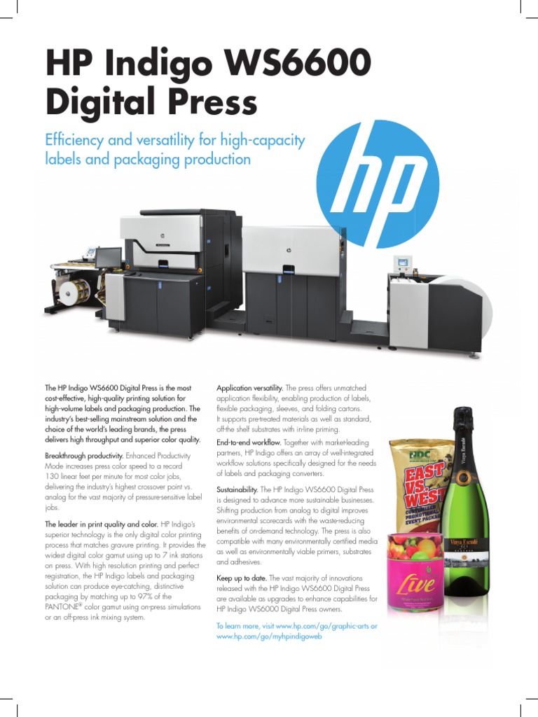 HP Indigo WS6600 | PDF | Magenta | Packaging And Labeling