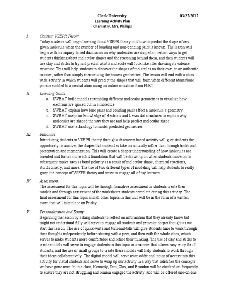 Lesson 32a March 27 Pdf Chemical Bond Molecules