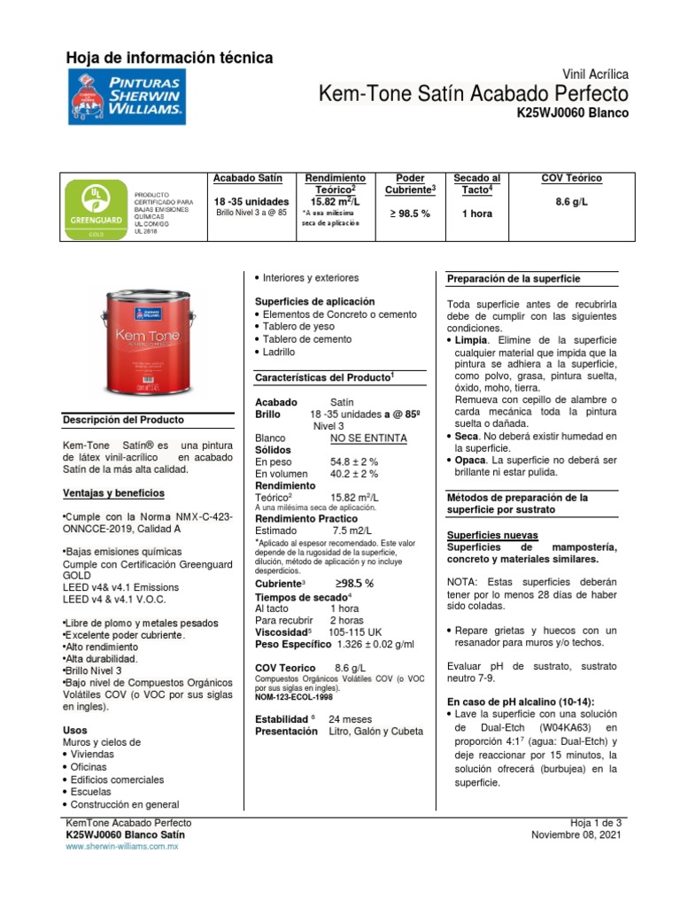K25WJ0060 Kem Tone Blanco Satín | PDF | Pintar | Cepillo