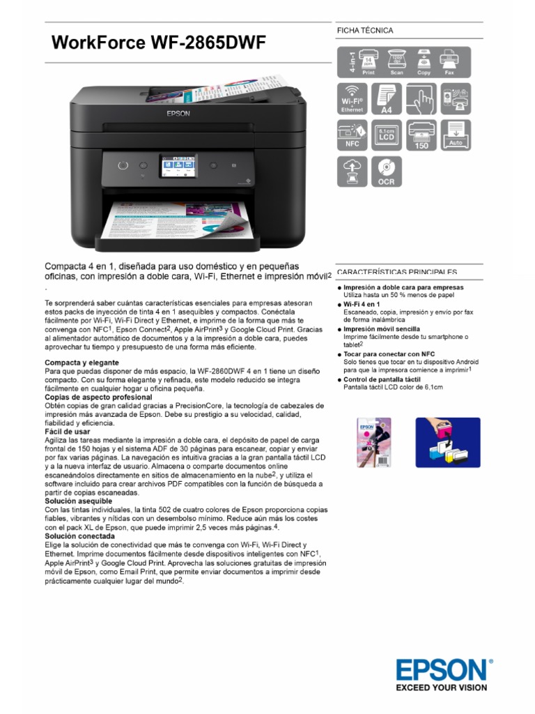 Ficha Especificaciones WF-2860 | PDF