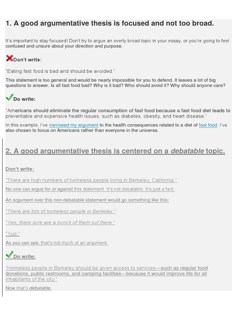 Writing An Argumentative Thesis Statement | PDF | Smoking | Homelessness