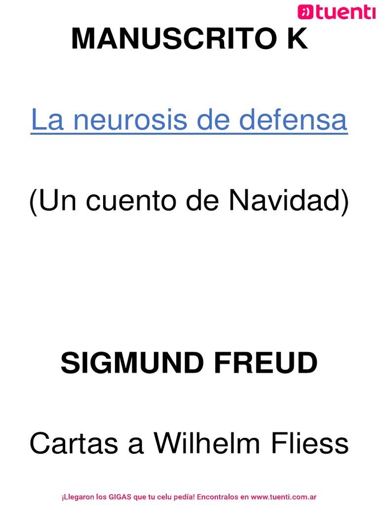 Manuscrito K - La neurosis de defensa - Sigmund Freud | PDF | Neurosis ...