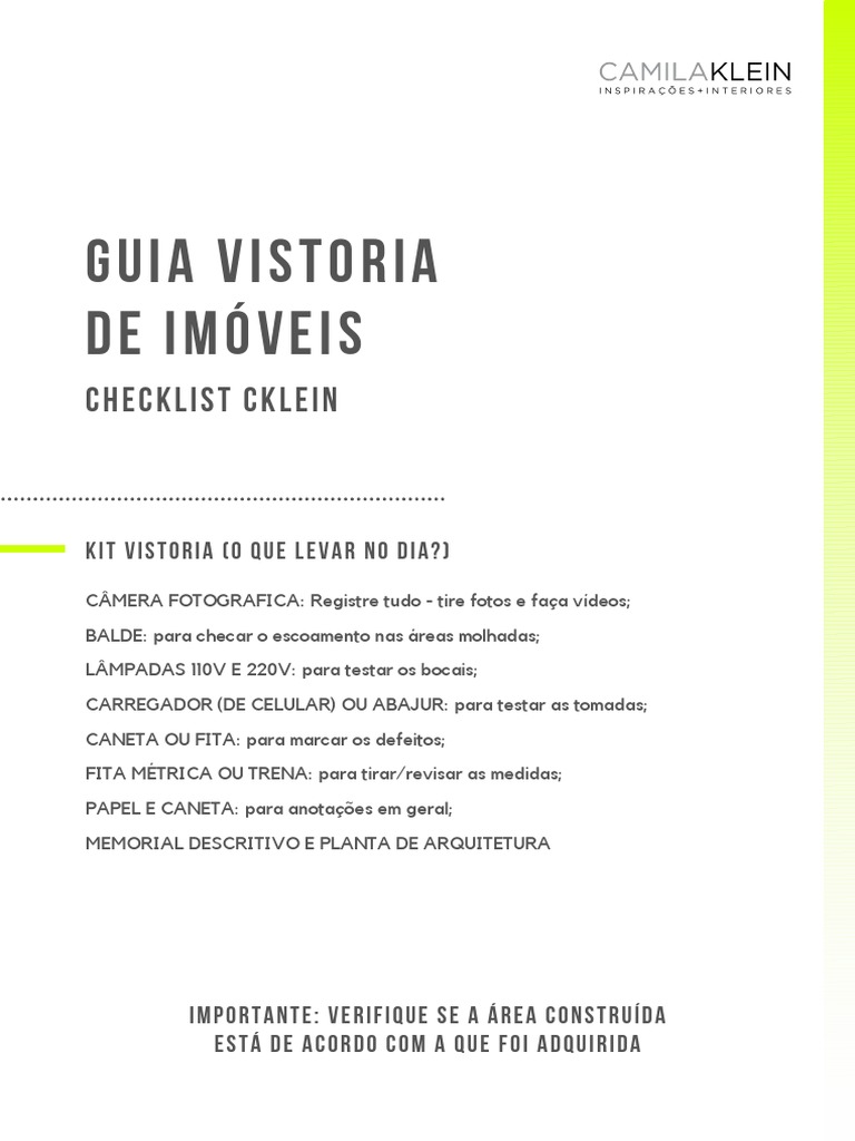 Checklist Entrega Obra Completo | PDF