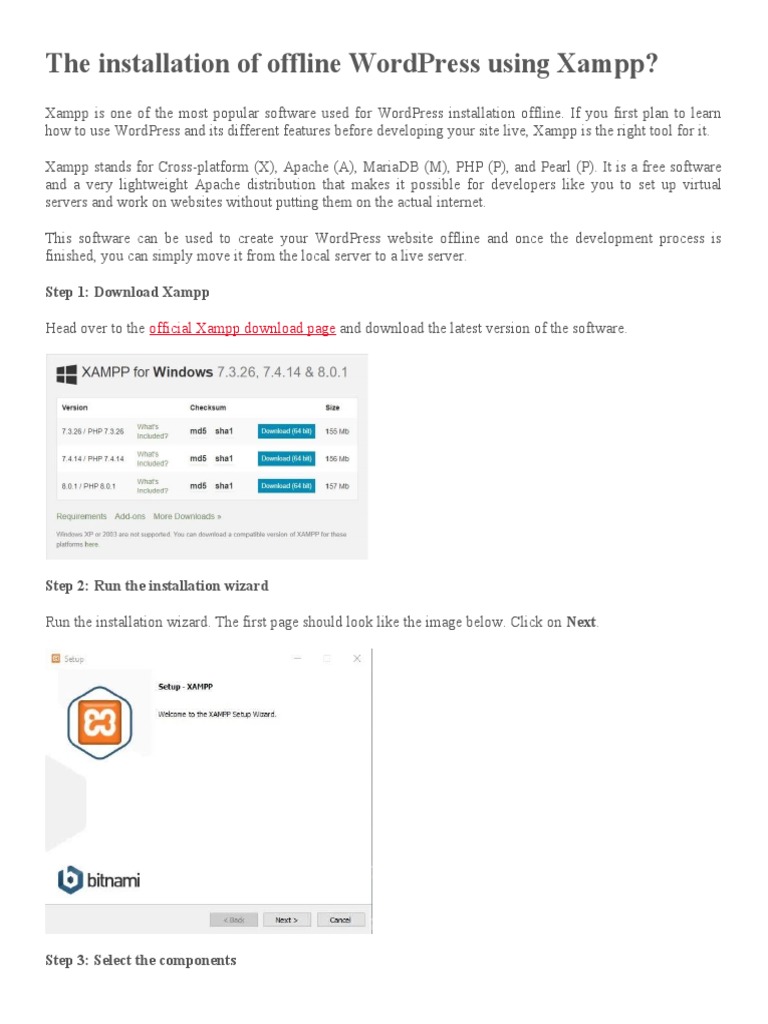The Installation of Offline WordPress Using Xampp | PDF | Word Press | Computing