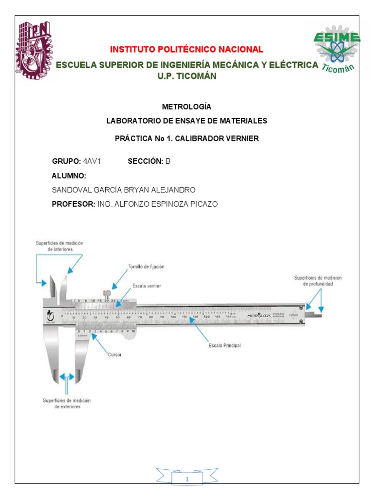 Partes y Uso del Calibrador Vernier | PDF | Herramientas | Metrología