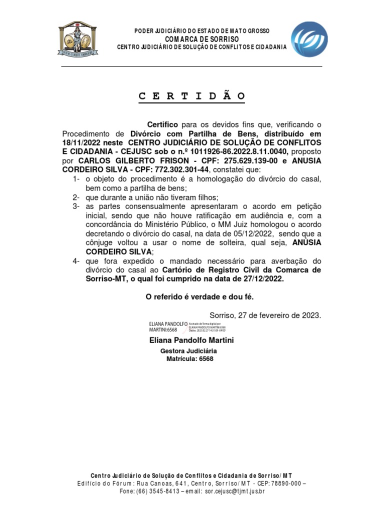 Certidão Inteiro Teor - 1011926-86 | PDF