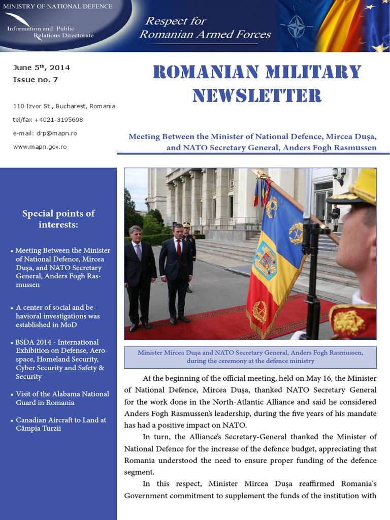 Romanian Military Newsletter: Special Points of Interests | Download ...