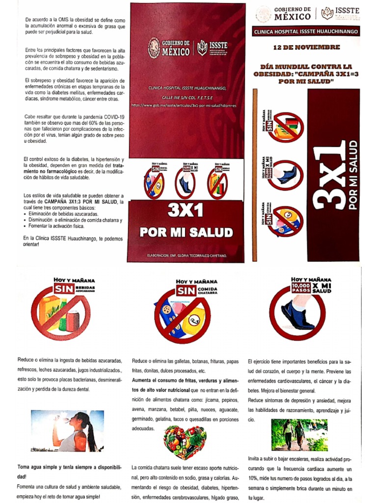 Tríptico Obesidad - Campaña 3x1-12 Noviembre | PDF
