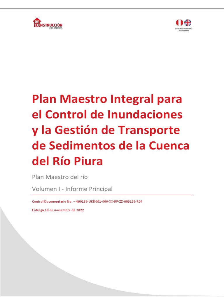 Plan Maestro del Río Piura: Inundaciones y Sedimentos | PDF | Río ...