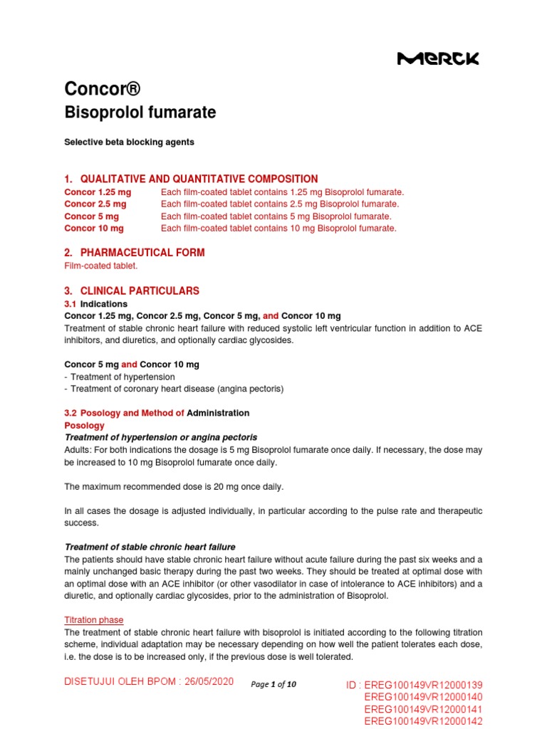 Concor PI CCDS 11 All Strengths | PDF | Heart Failure | Myocardial Infarction